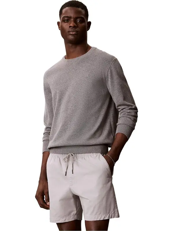 Calvin Klein Cotton Stretch Chino Pull-on Shorts - Drizzle