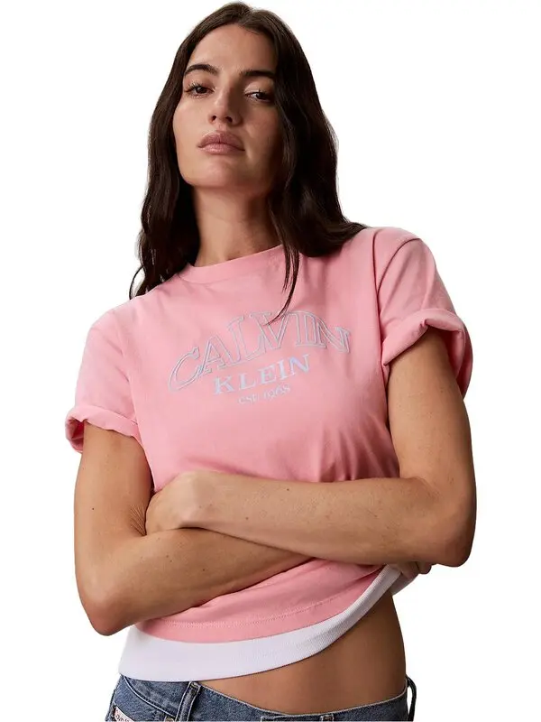 Calvin Klein Boxy T-shirt - Soft Berry