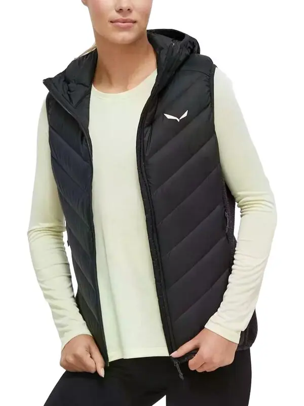 SALEWA Fanes Sarner Hooded Quilted-pattern Gilet - Black