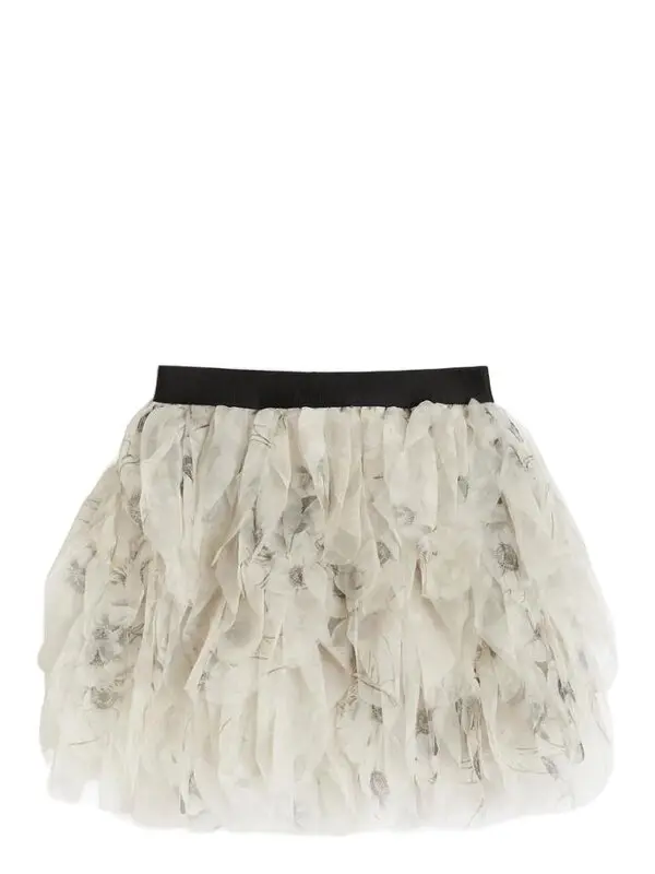 Max Mara Printed Organza Mini Skirt - Pearl Grey