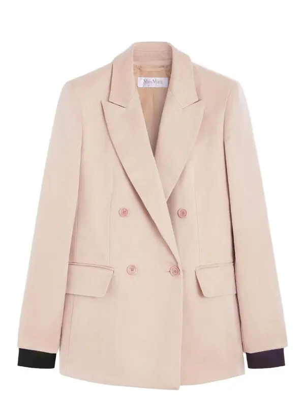 Max Mara Oversized Blazer In Organza And Linen Canvas - Camel