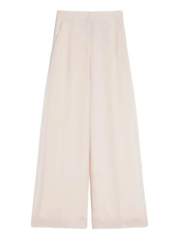 Max Mara Silk Organza Straight-leg Trousers - Powder