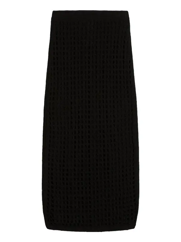Max Mara Mesh Knit Cotton Skirt - Black