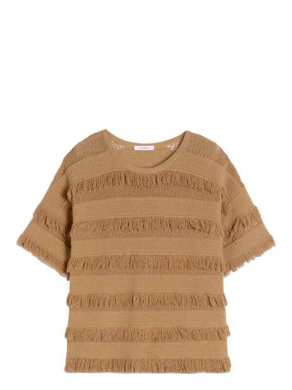 Max Mara Oversized Fringe-motif Sweater - Desert