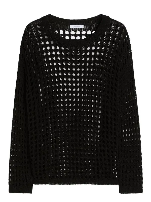 Max Mara Cotton Mesh Jumper - Black