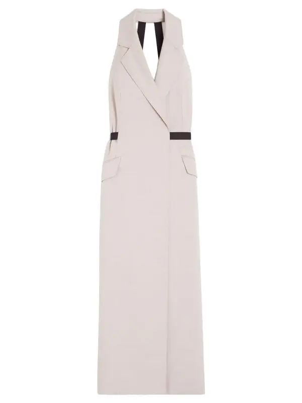 Max Mara Wool And Cotton Canvas Dress - Beige