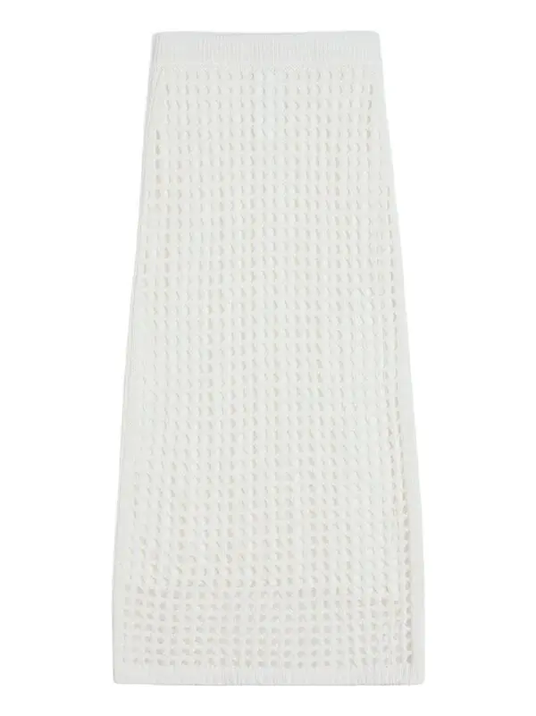 Max Mara Mesh Knit Cotton Skirt - Optical White