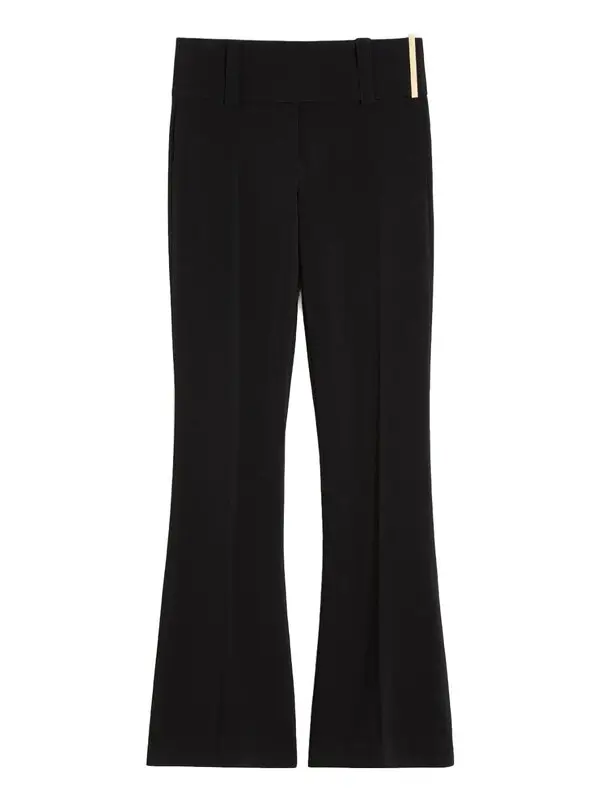Max Mara Flared Stretch Viscose Trousers - Black