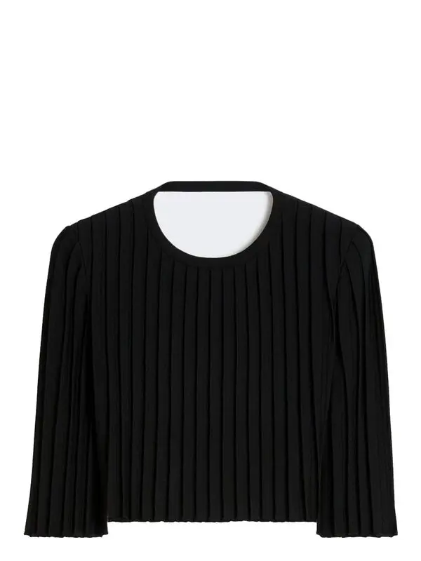 Max Mara Stretch Viscose Crop Top - Black