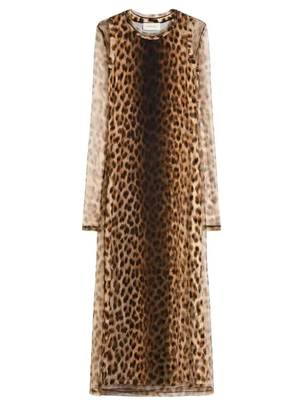 Max Mara Fitted Tulle Jersey Dress - Beige Shaded