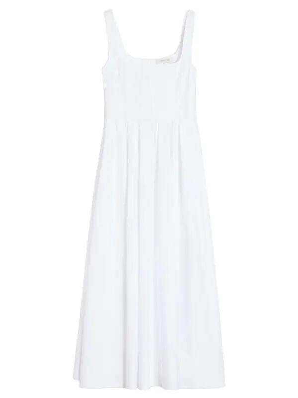 Max Mara Long Sleeveless Cotton Dress - Optical White
