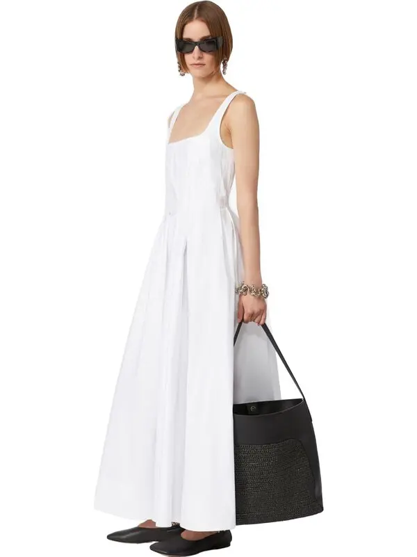 Max Mara Long Sleeveless Cotton Dress - Optical White