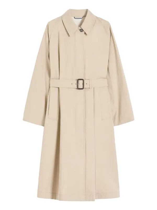Max Mara Water-repellent Cotton Gabardine Trench Coat - Beige