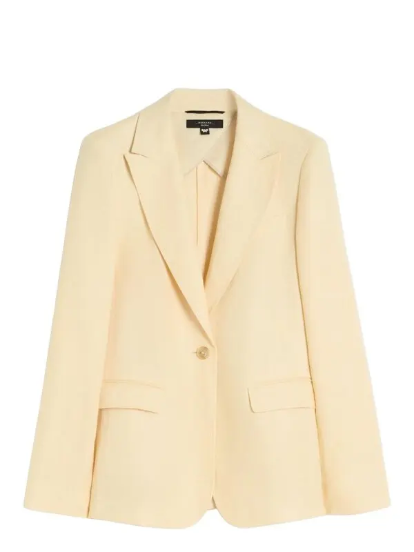 Max Mara Linen Canvas Blazer - Light Yellow