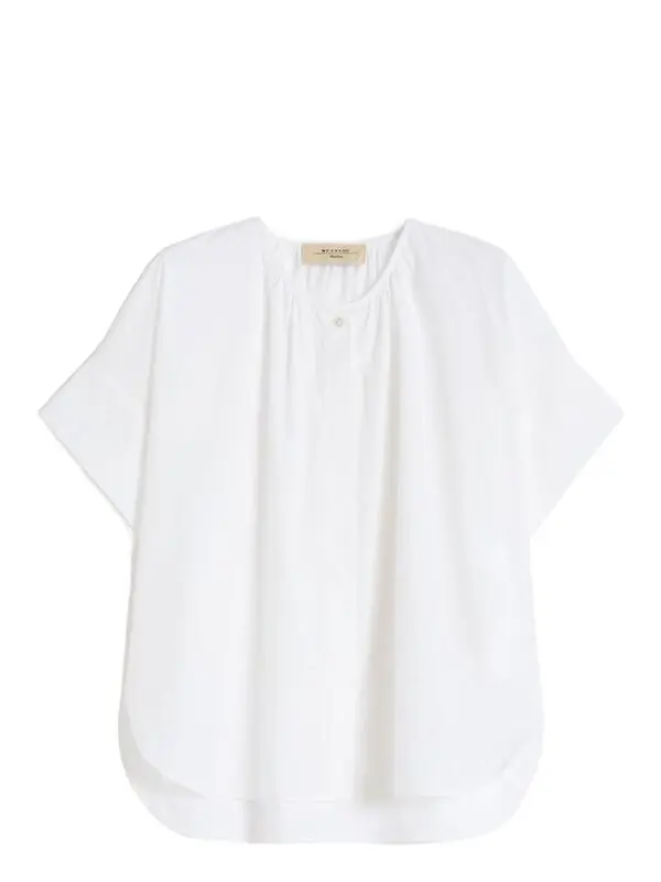 Max Mara Cotton Poplin Crew-neck Shirt - White