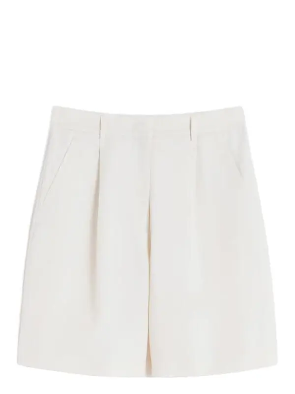 Max Mara Cotton And Linen Canvas Bermuda Shorts - Ecru