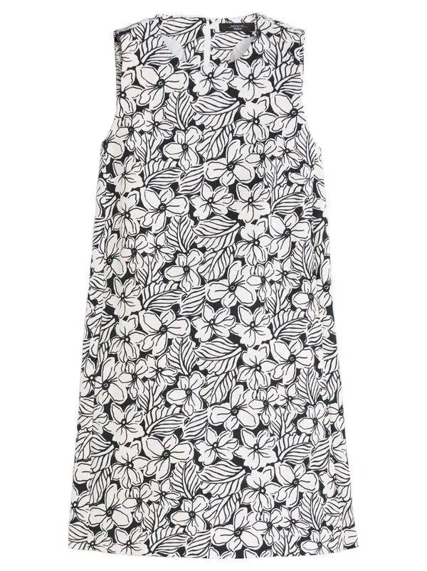 Max Mara Printed A-line Dress - Black
