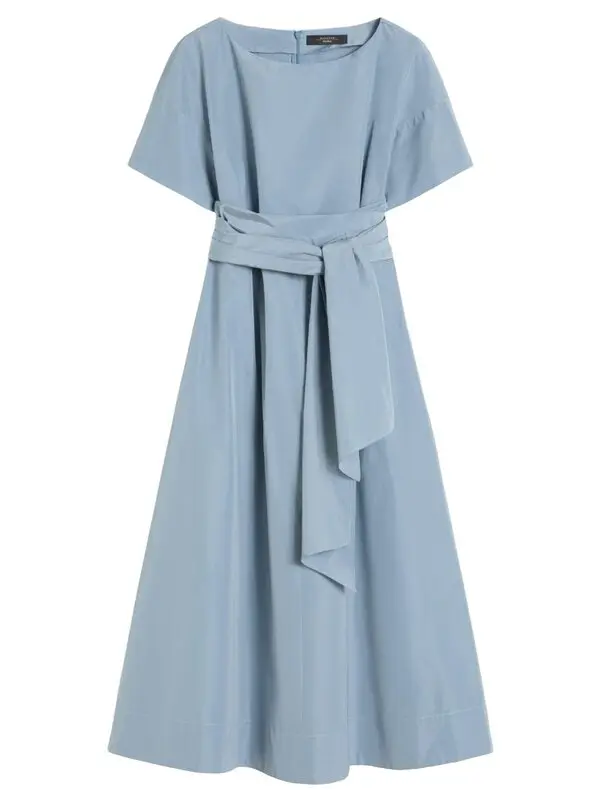 Max Mara Flared Taffeta Midi Dress - Light Blue