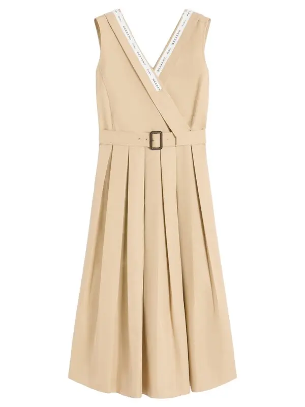 Max Mara Water-repellent Gabardine Midi Dress - Beige