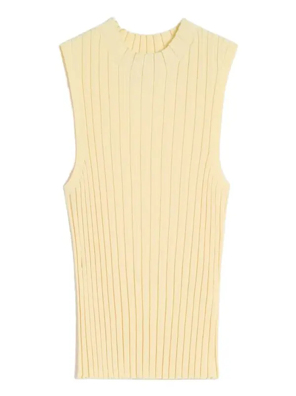 Max Mara Sleeveless Ribbed Jumper - Light Yellow