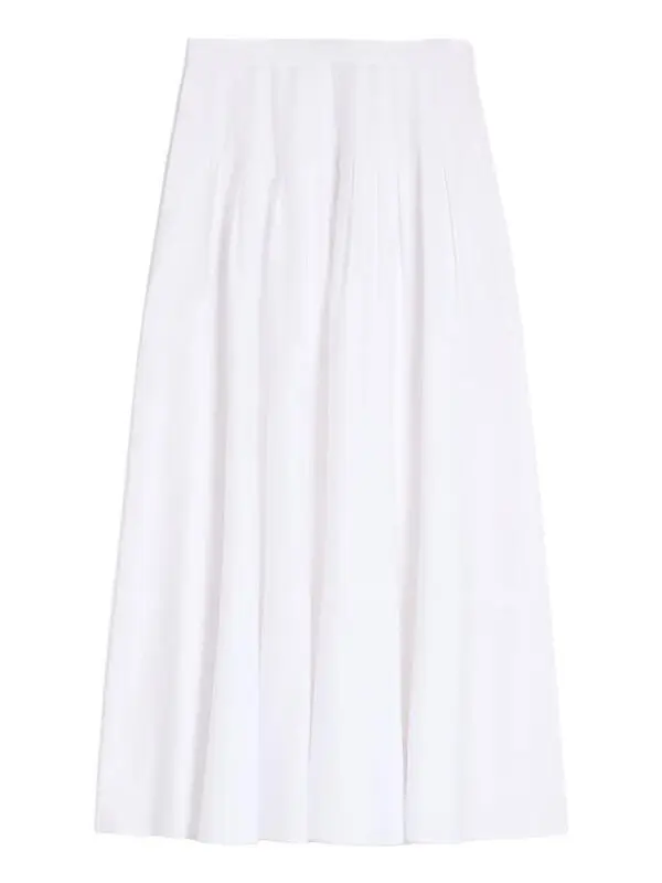 Max Mara Long Cotton Poplin Skirt - Optical White