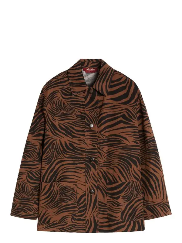 Max Mara Printed Cotton And Linen Shirt - Brown
