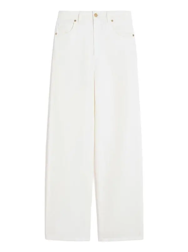 Max Mara Cotton And Linen 5-pocket Trousers - White