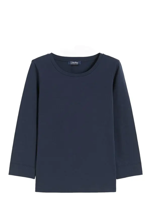 Max Mara Cotton-blend Knit T-shirt - Ultramarine