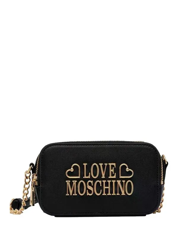 Moschino Cross Body Bag With Logo Lettering - Black