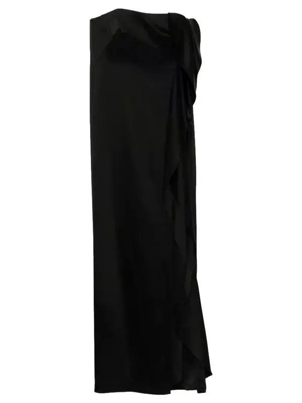 Amsale Cascade Maxi Dress - Black