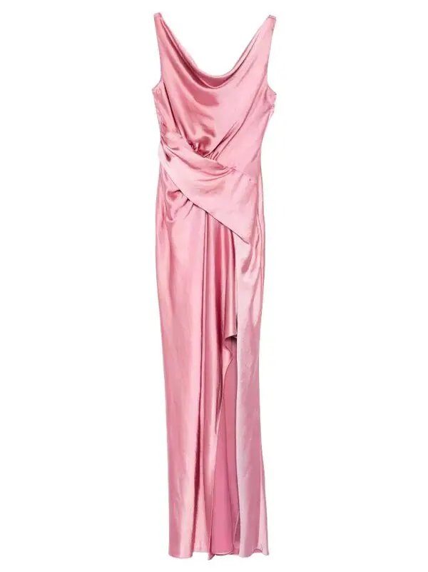 Amsale Draped Maxi Dress - Pink