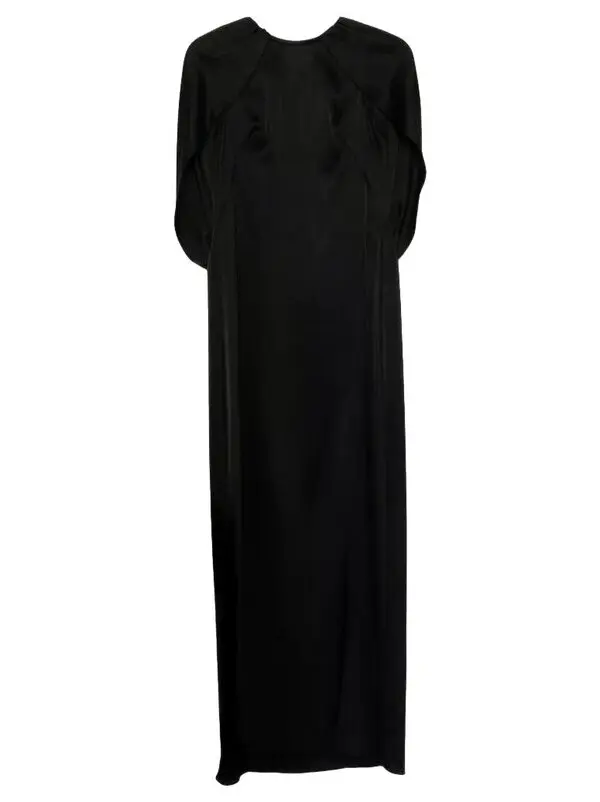 Amsale Column Cape Maxi Dress - Black