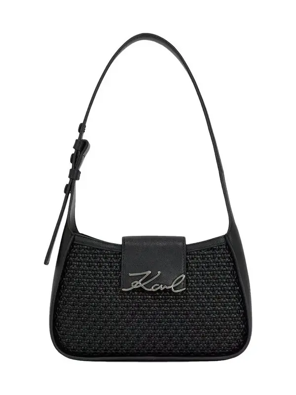 Karl Lagerfeld Woven Shoulder Bag - Black