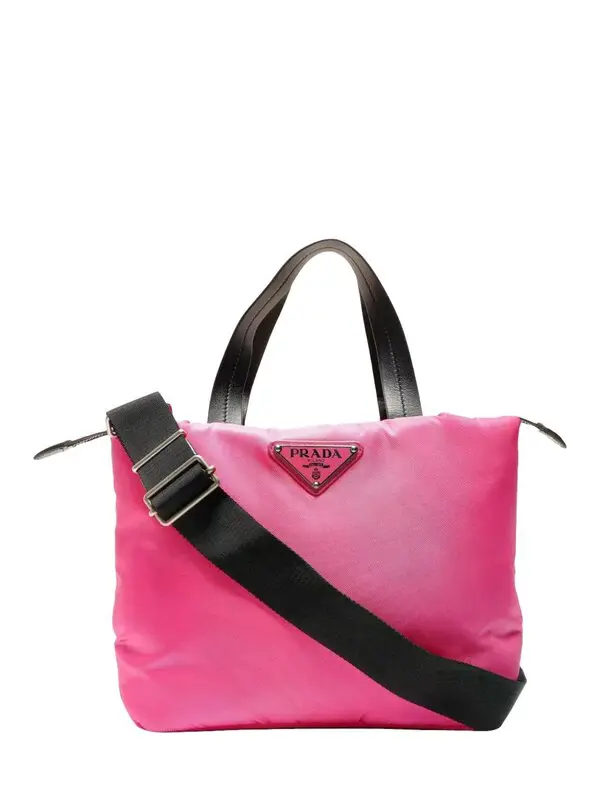 Prada 2020s Logo-plaque Tote Bag - Pink