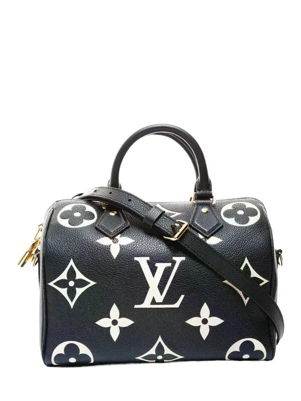 LOUIS VUITTON 2021 Monogram Leather Tote Bag - Black