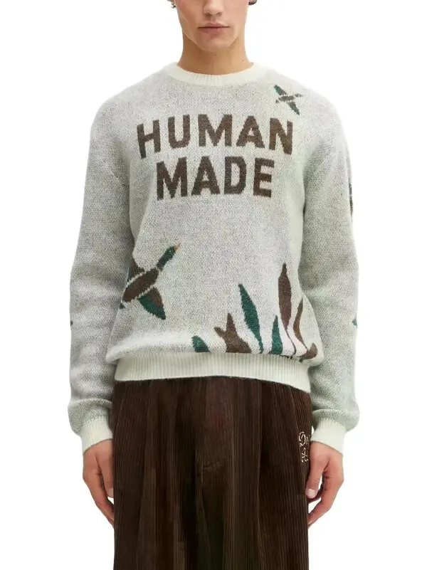 HUMAN MADE Intarsia Round-neck Jumper - Grey