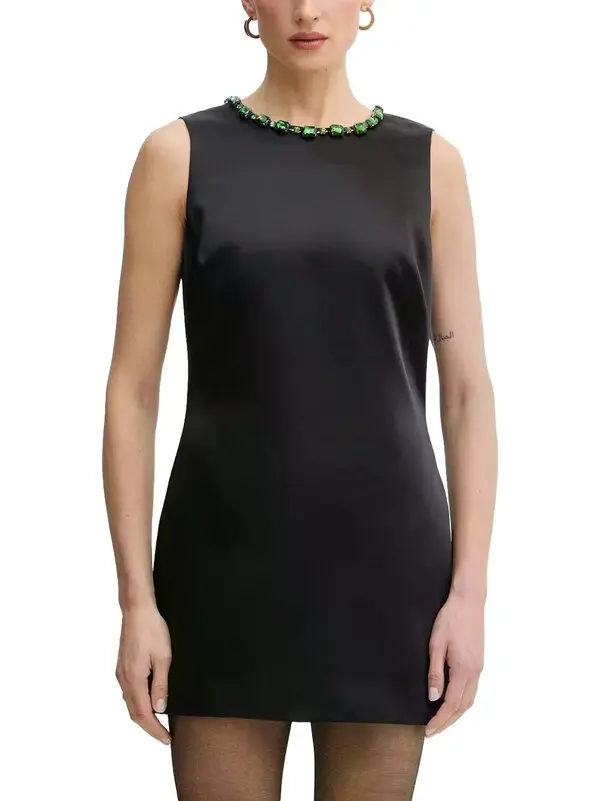 Bardot Audria Diamante Jewel Neckline Dress - Black