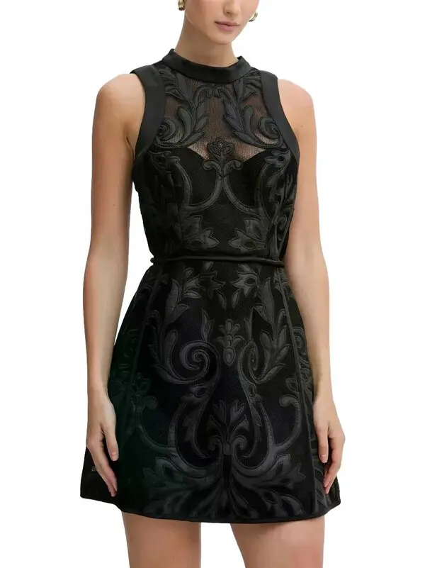 Bardot Relia Hourglass Floral High-neck Dress - Black