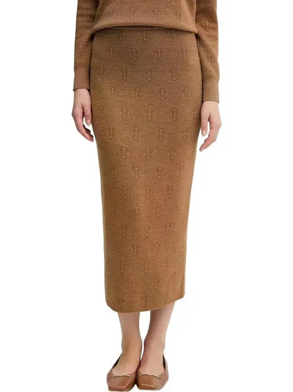 Gant Patterned Knit Skirt - Brown