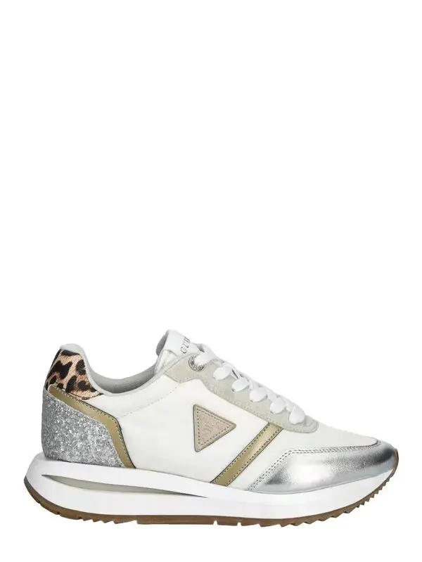 Guess Leopard Panel Sneakers - White