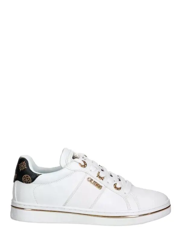 Guess Logo-plaque Panelled Sneakers - White