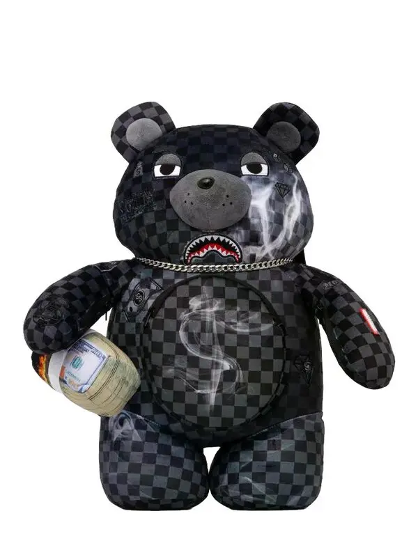 SPRAYGROUND Checkered Bear Backpack - Black