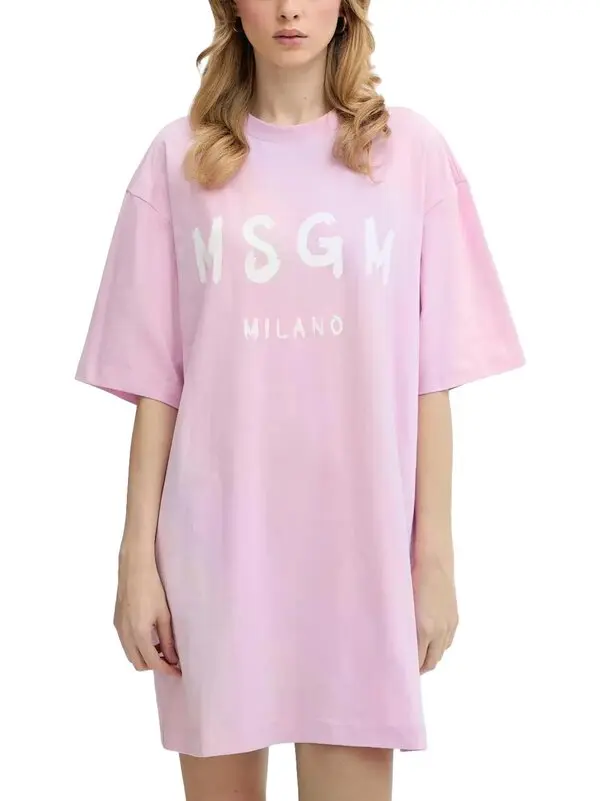 MSGM Logo-detail Mini Dress - Pink