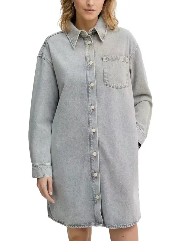 Marc O'polo Button-up Mini Shirt Dress - Grey