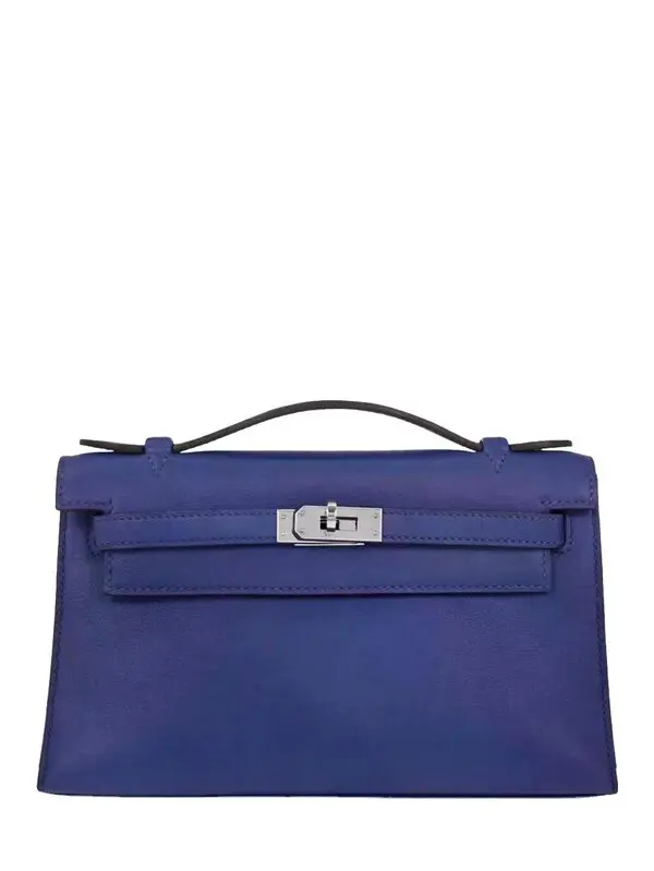Hermès 2011 Kelly Swift Pochette Tote Bag - Blue