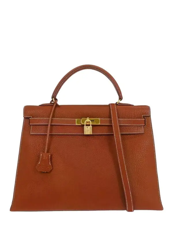 Hermès 2000s 35 Kelly Sellier Two-way Tote Bag - Brown
