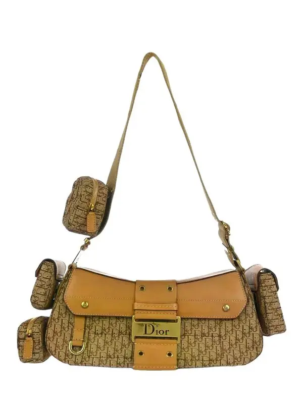 Dior 2002 Trotter Canvas Shoulder Bag - Brown