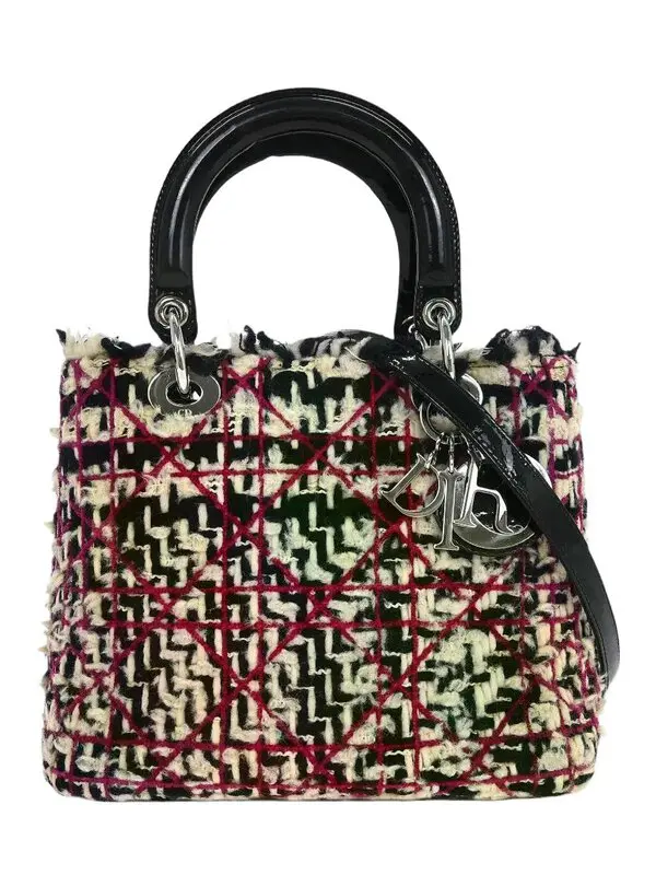 Dior 2011 Tweed Cannage Handbag - Black