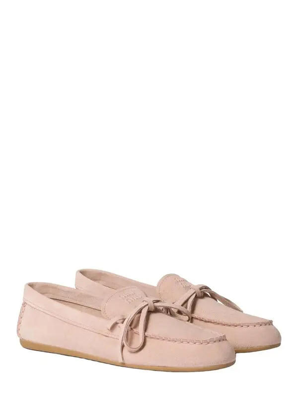 Miu Miu Suede Deck Loafers - Peach