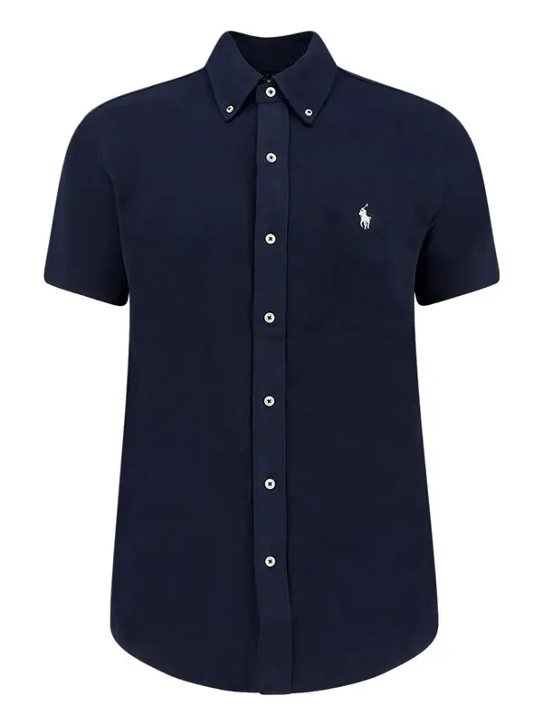 Polo Ralph Lauren Cotton Shirt With Front Embroidered Logo - Blue